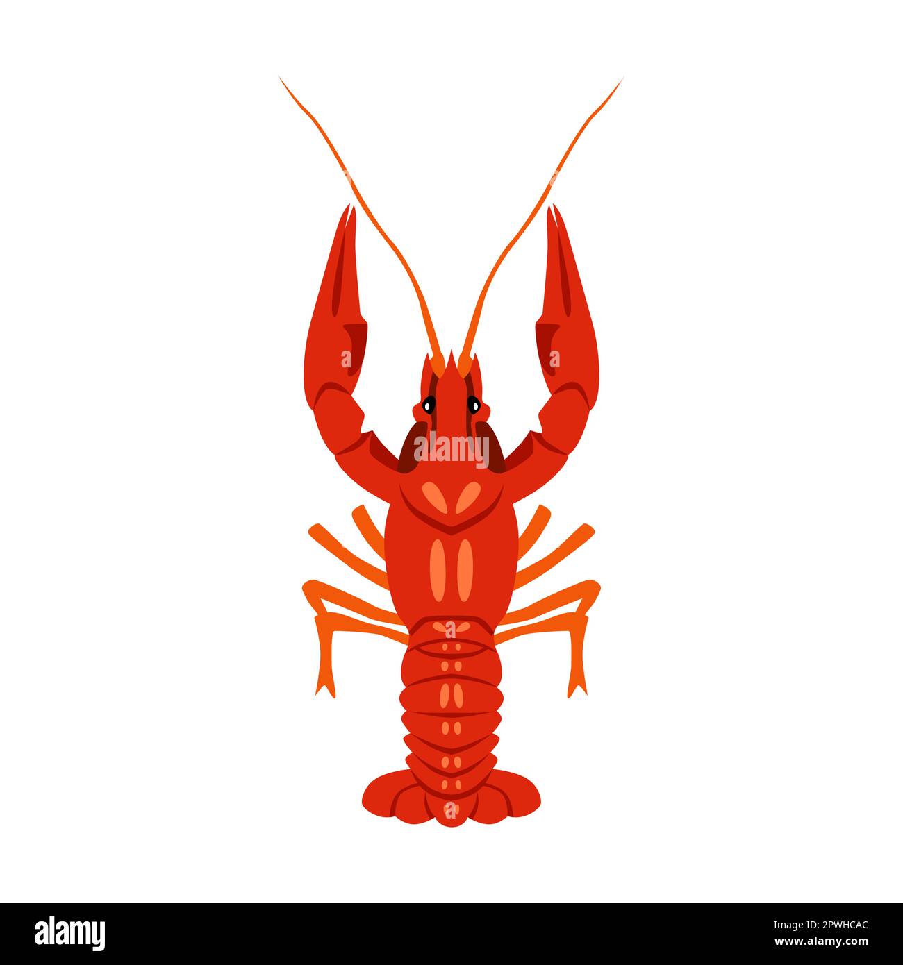 Red crayfish. Seafood or marine animals cartoon illustration. Crab ...