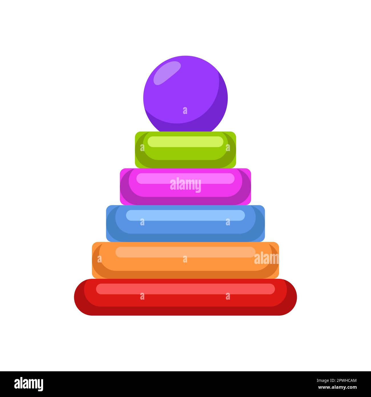 Colorful baby pyramid toy on white background cartoon illustration ...