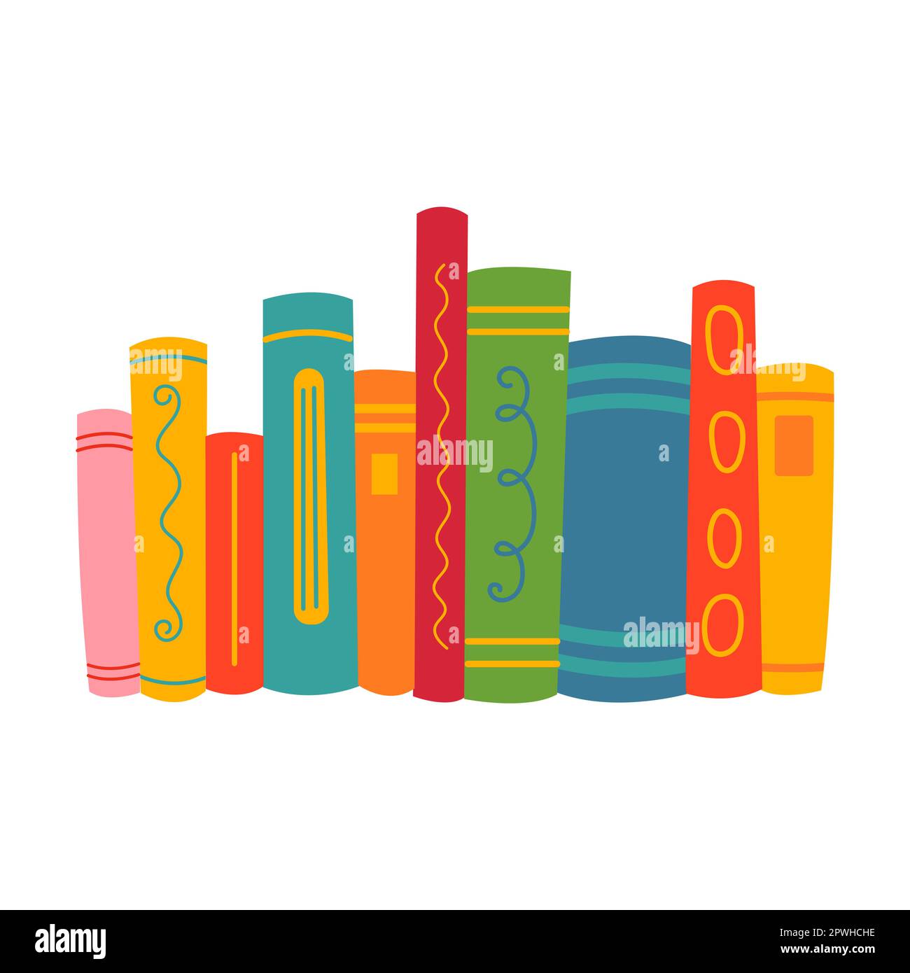 Cartoon closed books. Vector illustration of stack of books ...