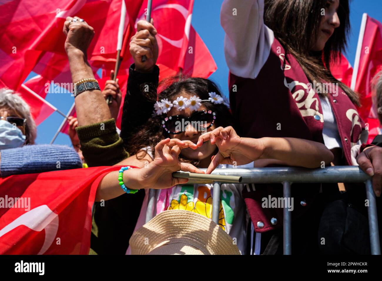 Izmir, Turkey. 30th Apr, 2023. Supporters of the Republican People's ...