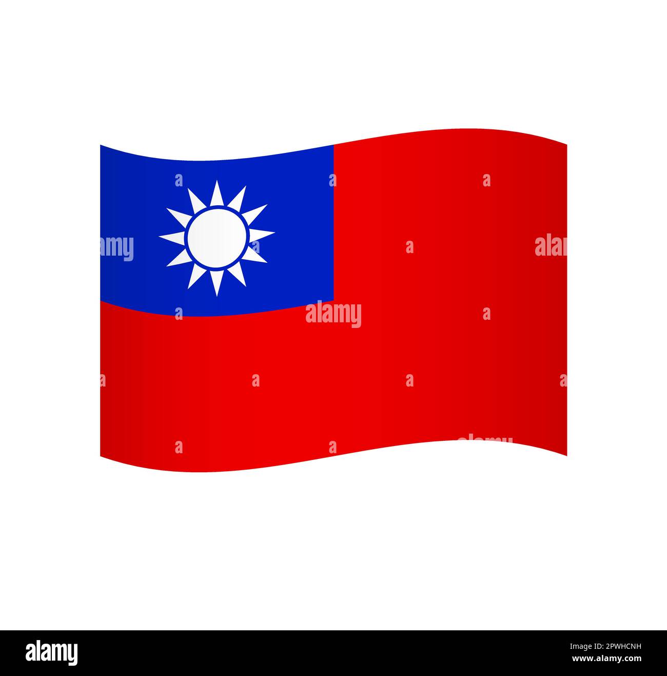 Taiwan flag - simple wavy vector icon with shading Stock Vector Image ...