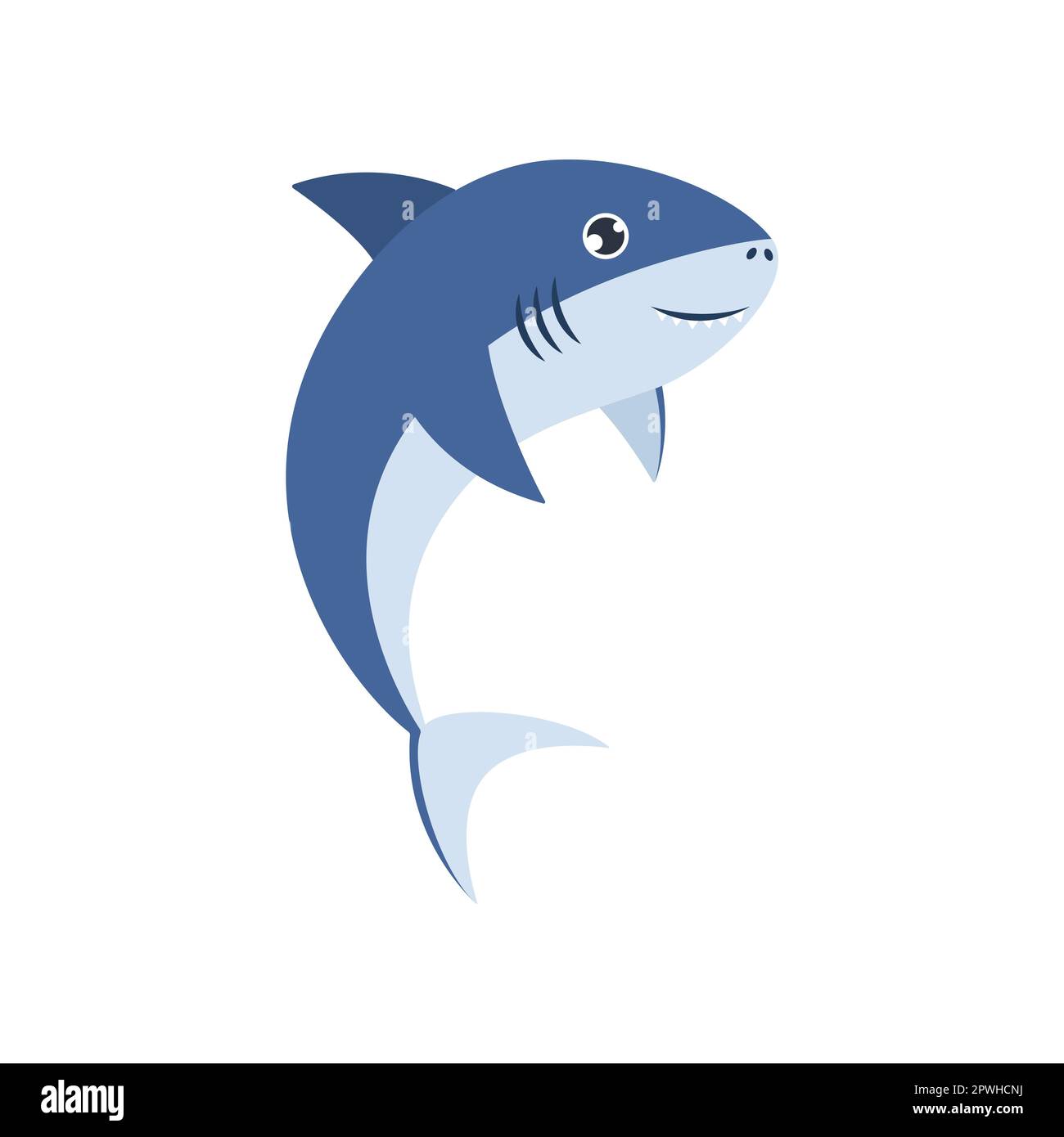 Cute shark smiling illustration Stock Vector Image & Art - Alamy