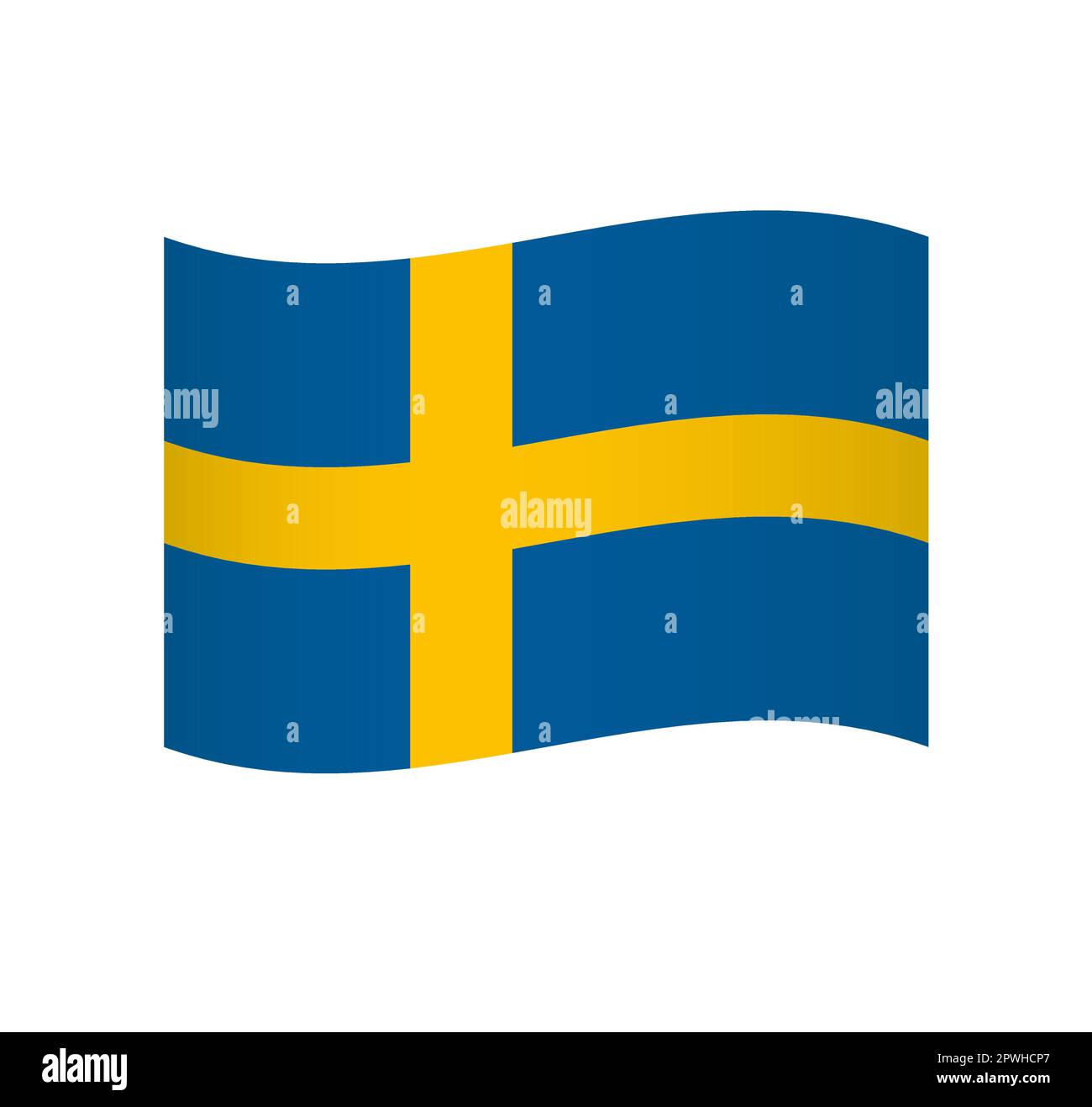 Sweden flag - simple wavy vector icon with shading Stock Vector Image ...