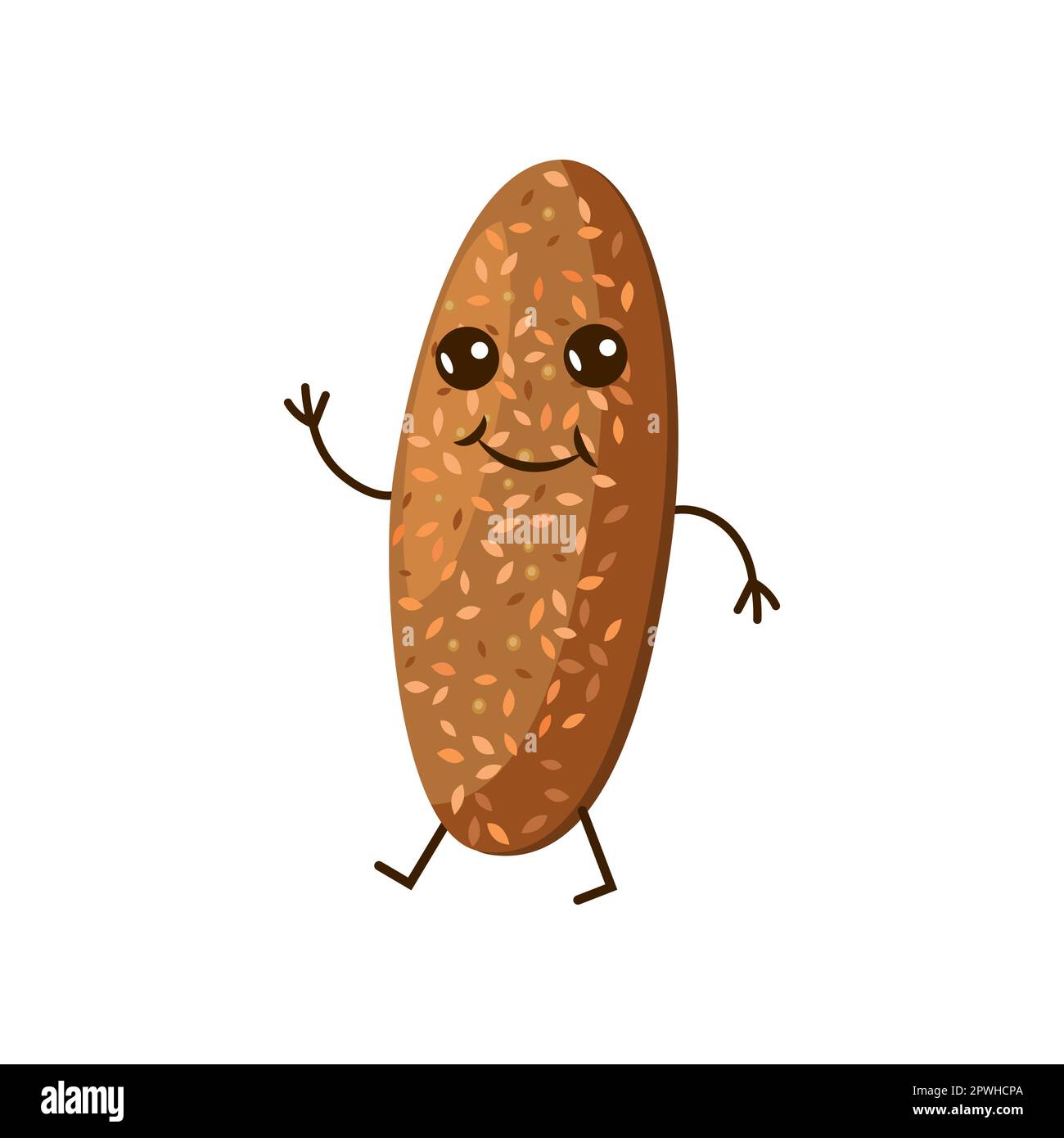 Cute Bread With Sesame Cartoon Character Vector Illustration Stock Vector Image And Art Alamy