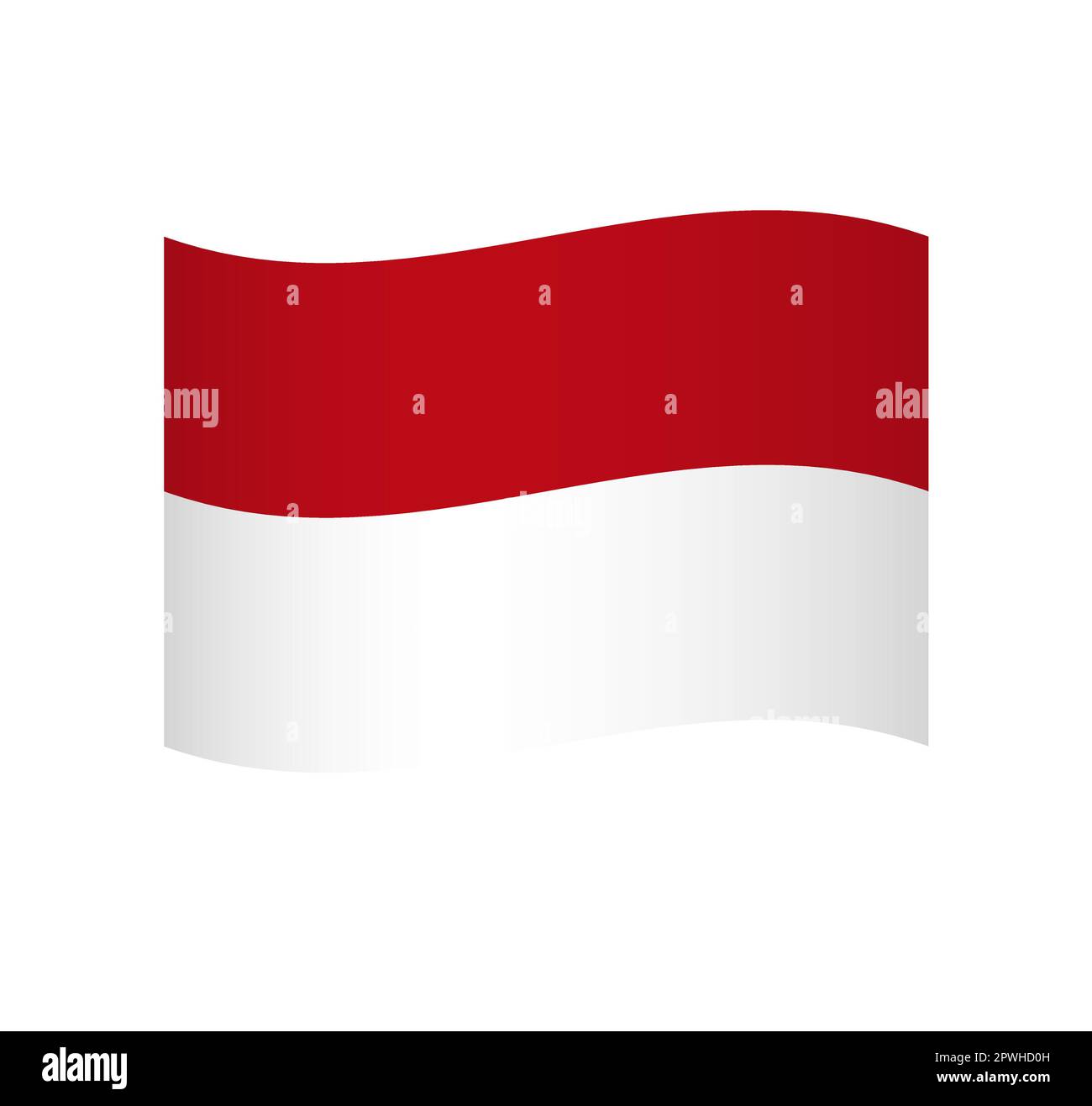 Monaco flag - simple wavy vector icon with shading Stock Vector Image ...
