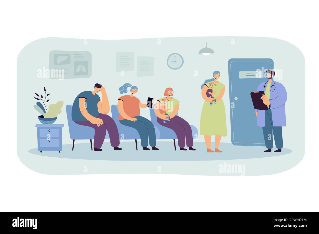 Patients queue Stock Vector Images - Alamy