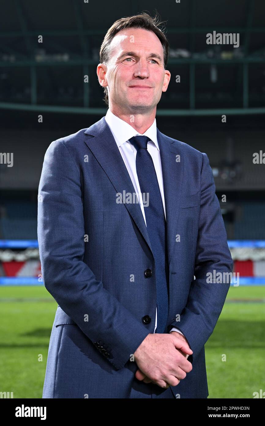 Incoming AFL CEO Andrew Dillon poses for a photograph following a press ...