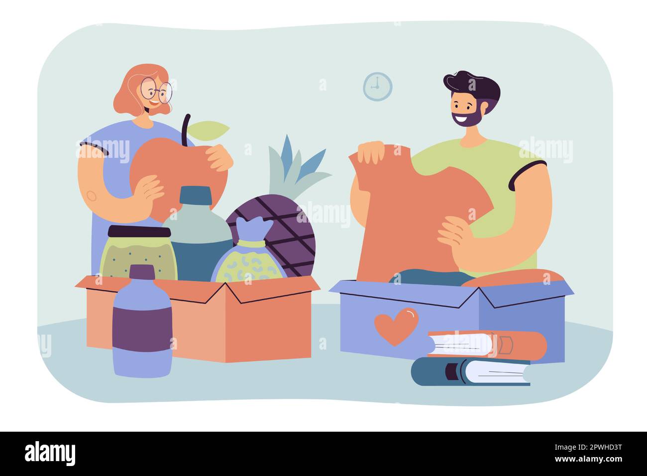 Homeless people share food Stock Vector Images - Alamy