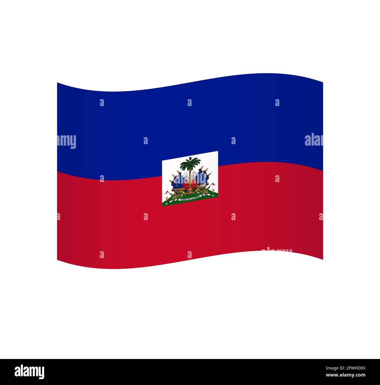 Haiti flag - simple wavy vector icon with shading Stock Vector Image ...