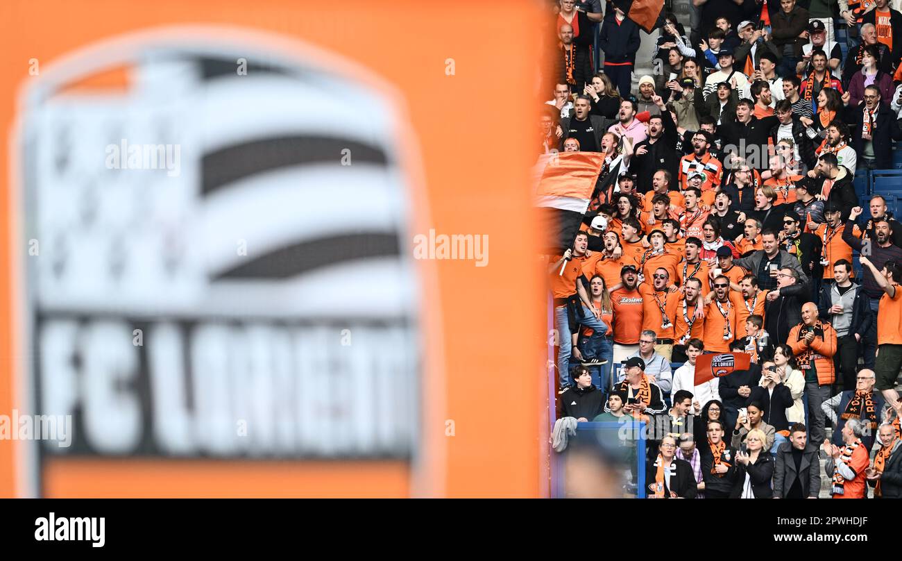 PARIS, FRANCE - APRIL 30: FC Lorient fans during the Ligue 1 match ...