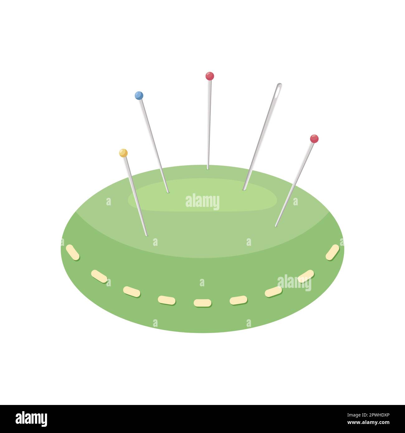 Needles in green pincushion cartoon illustration Stock Vector Image ...