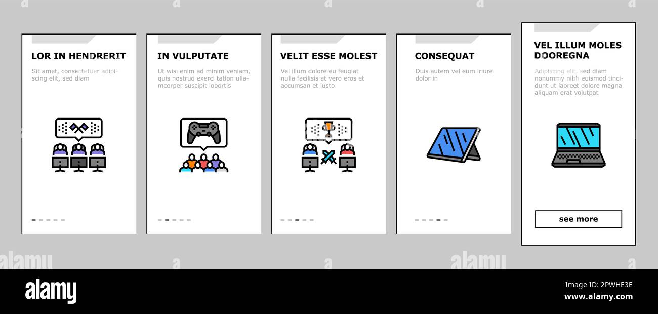 game pc gamer computer online onboarding mobile vector. play neon ...