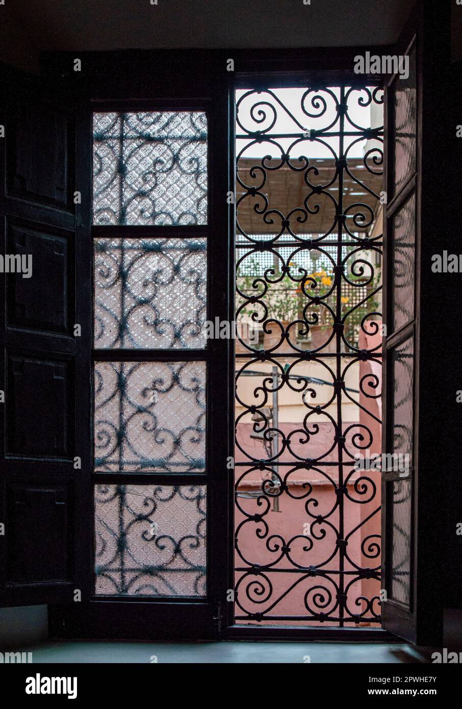 Looking Outwards from a Traditional Moroccan Window Stock Photo - Alamy