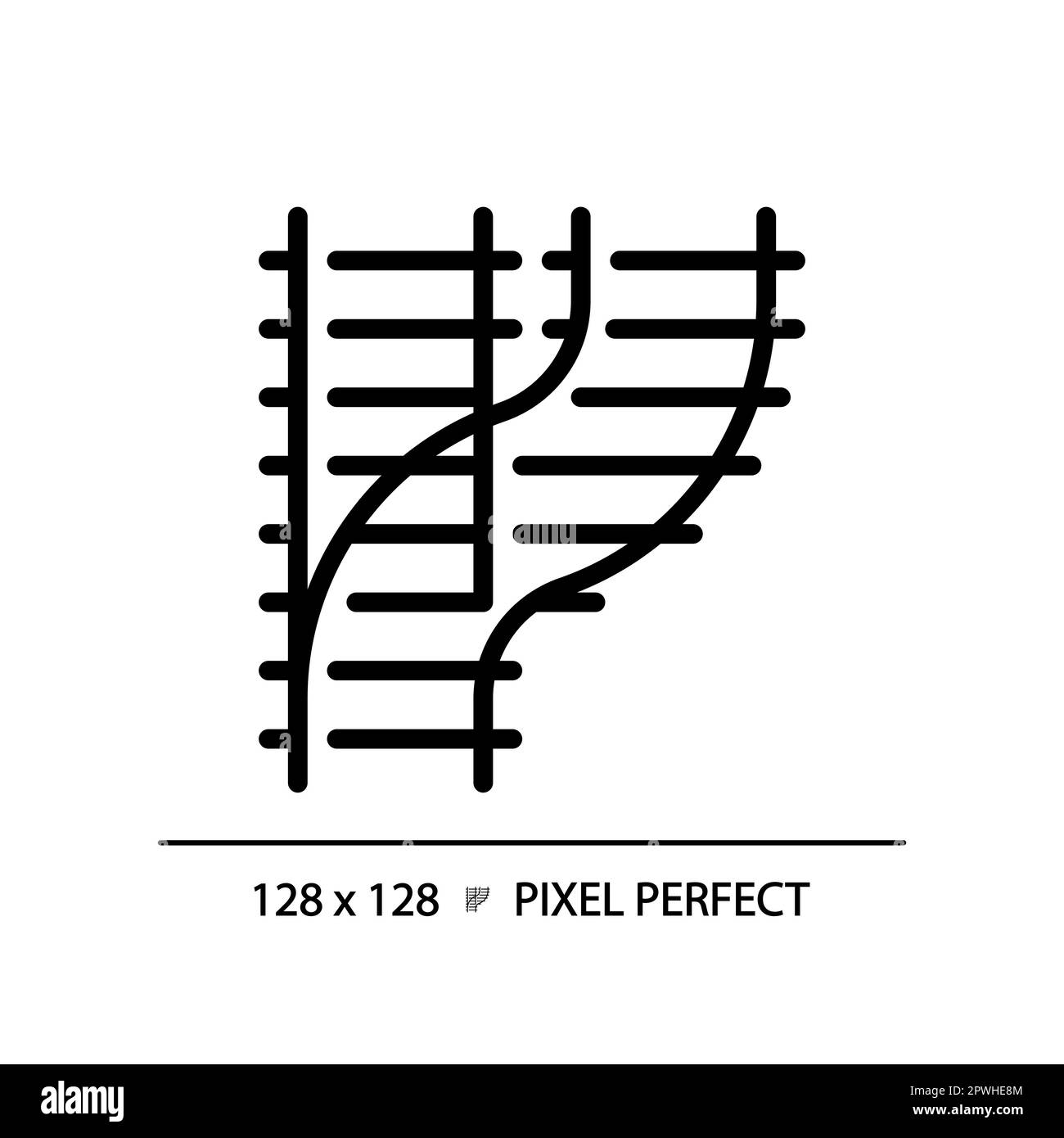 Railroad switch pixel perfect black glyph icon Stock Vector Image & Art ...