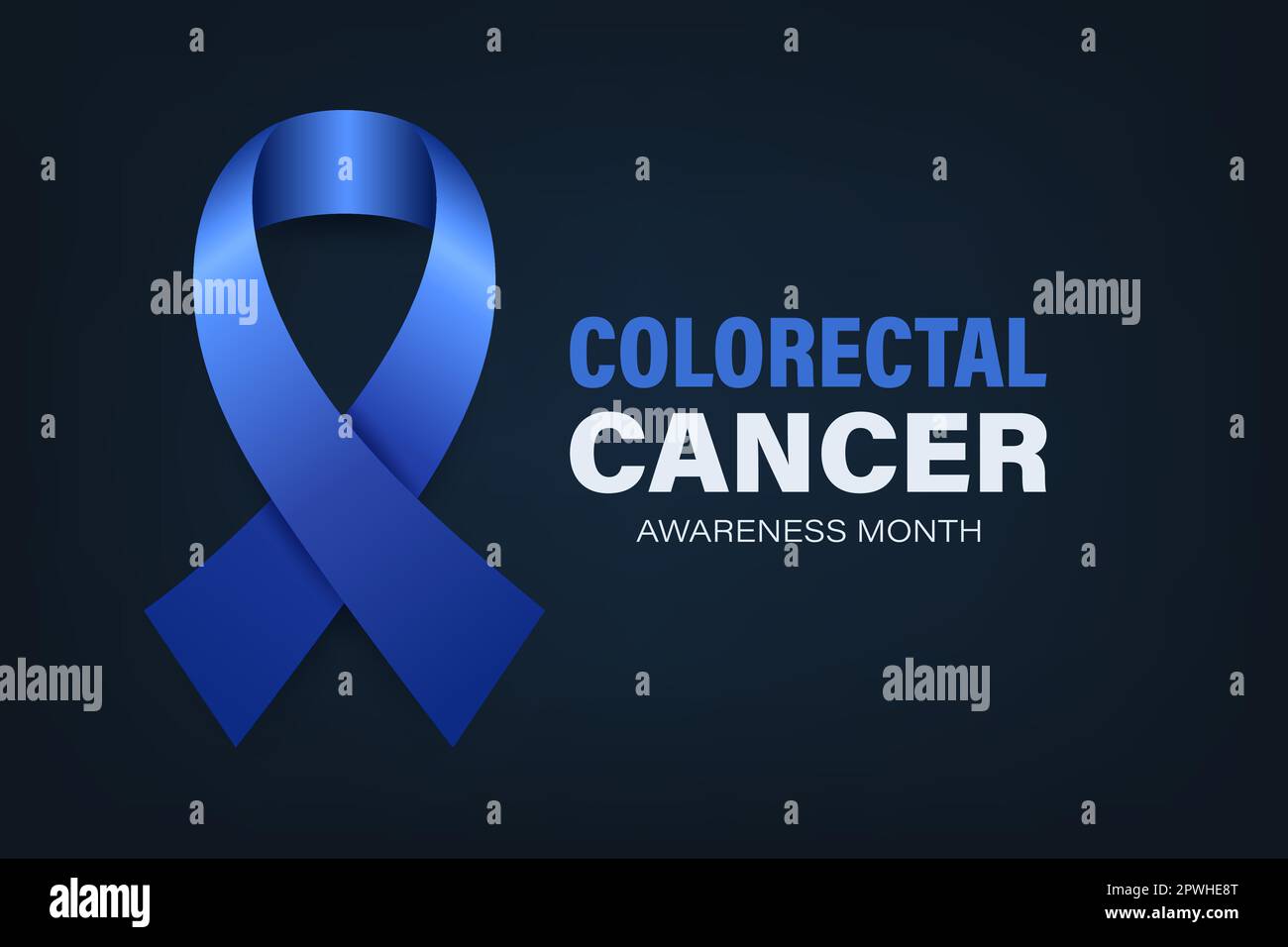 Colorectal Cancer Banner, Card, Placard with Vector 3d Realistic Dark ...