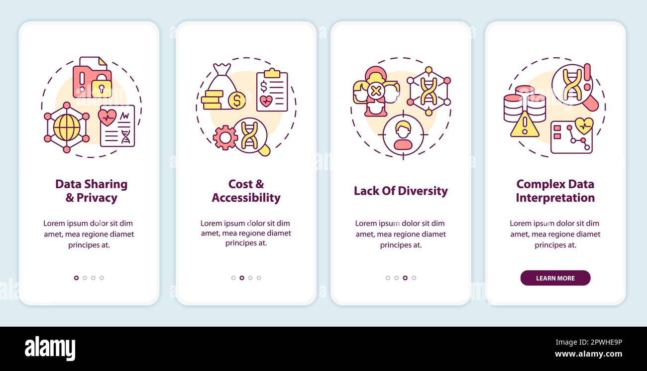 Challenges And Limitations Onboarding Mobile App Screen Stock Vector Image And Art Alamy