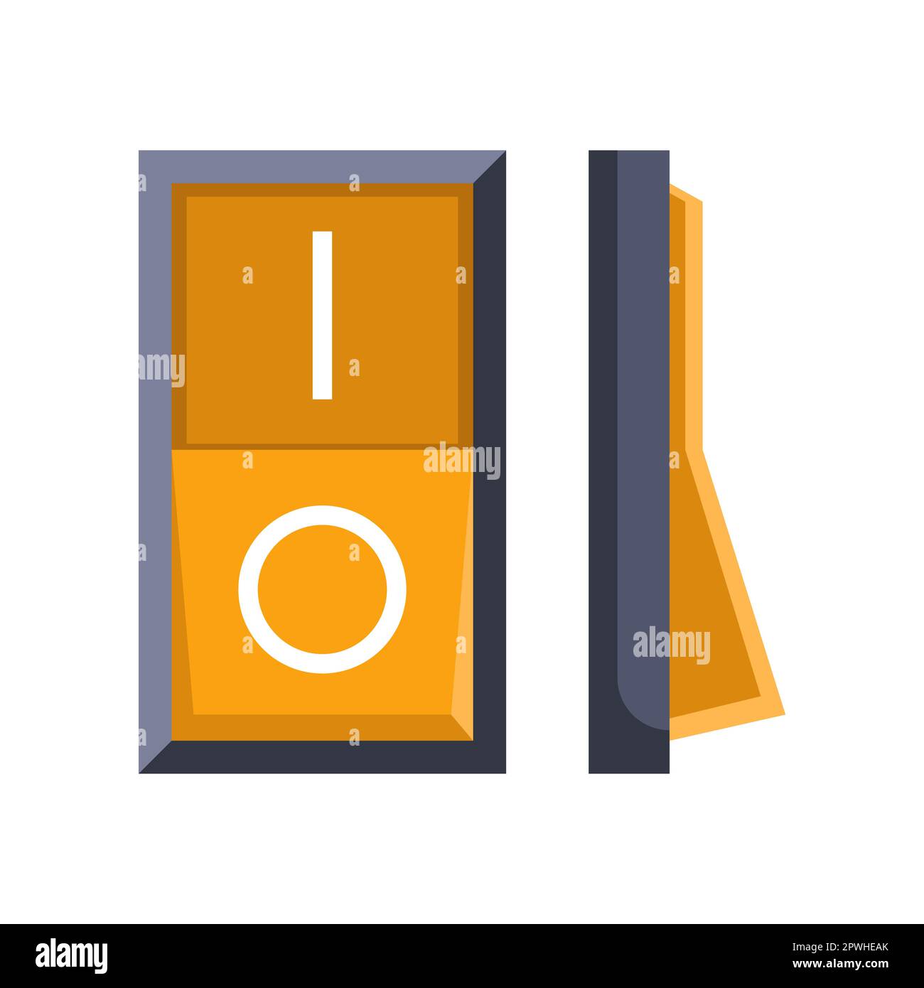 Yellow control switch or button vector illustration Stock Vector Image ...