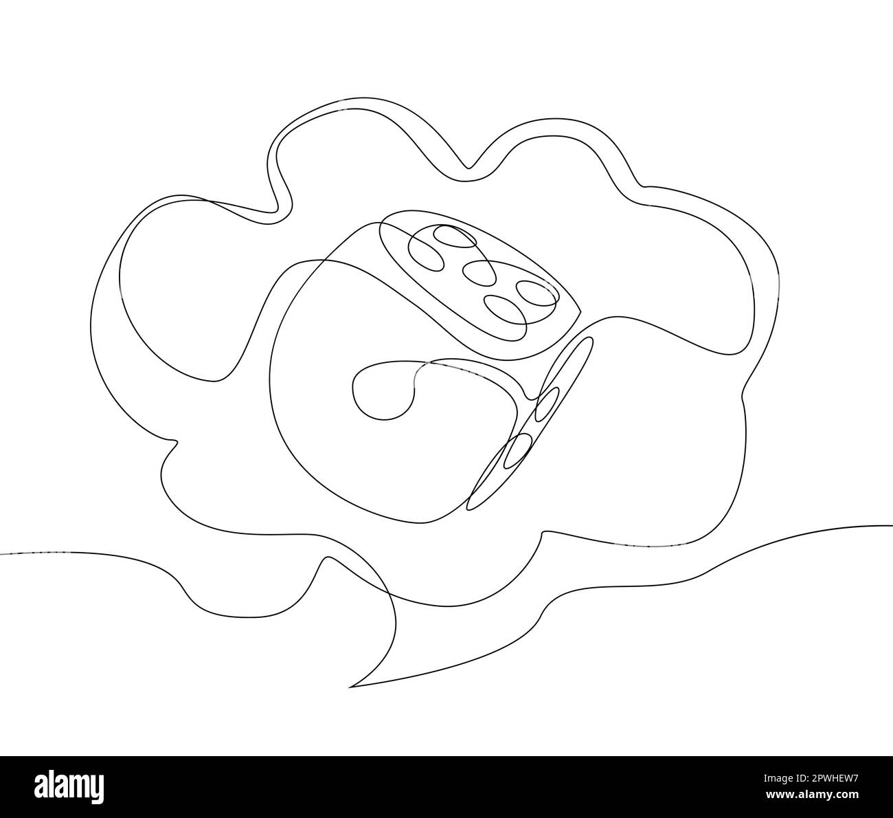 One Continuous Line Of Speech Bubble With Dice Thin Line Illustration Vector Concept Contour