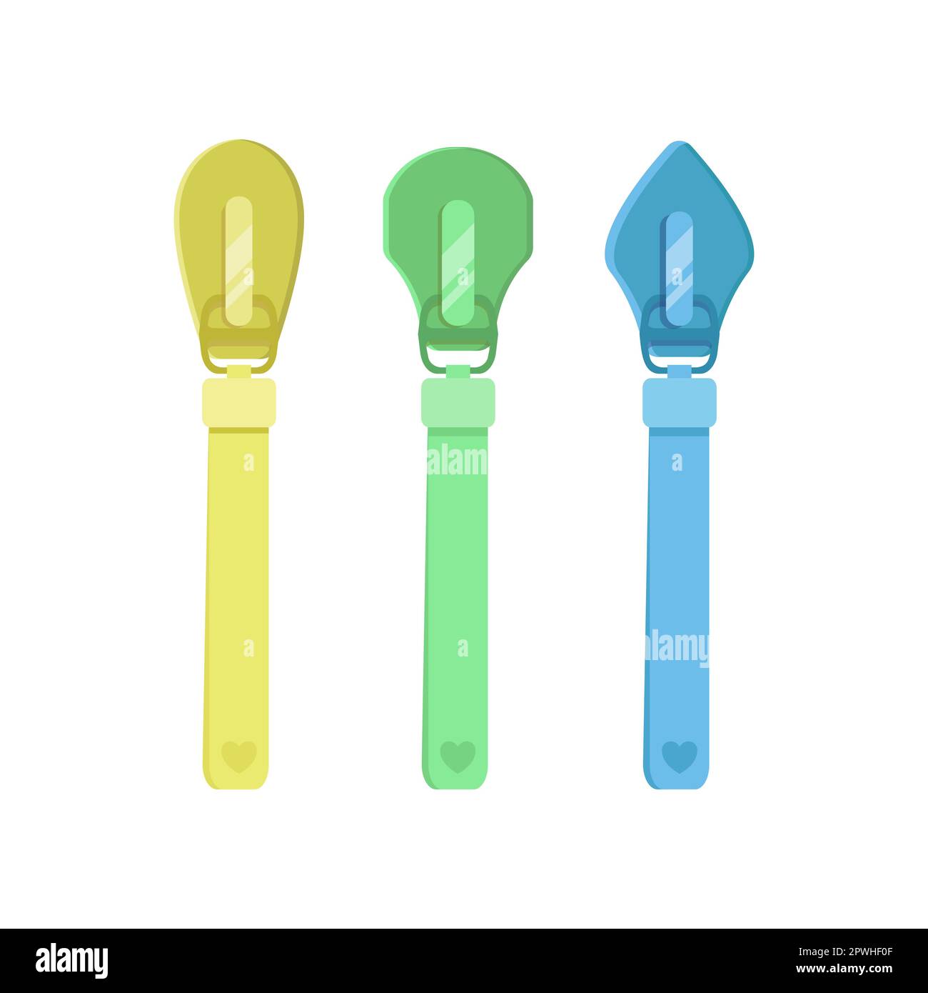 Modern colorful zip sliders for clothes cartoon illustration Stock ...