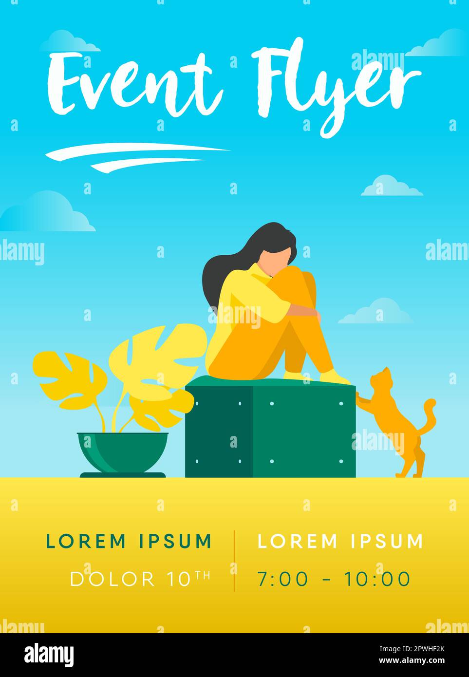 Lonely girl suffering from depression Stock Vector Image & Art - Alamy