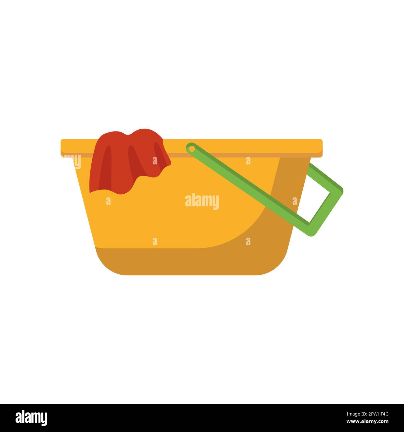 Cartoon basin with rag isolated on white Stock Vector Image & Art - Alamy