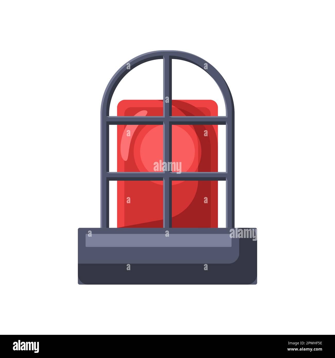 Big black flashing red alarm light vector illustration Stock Vector ...
