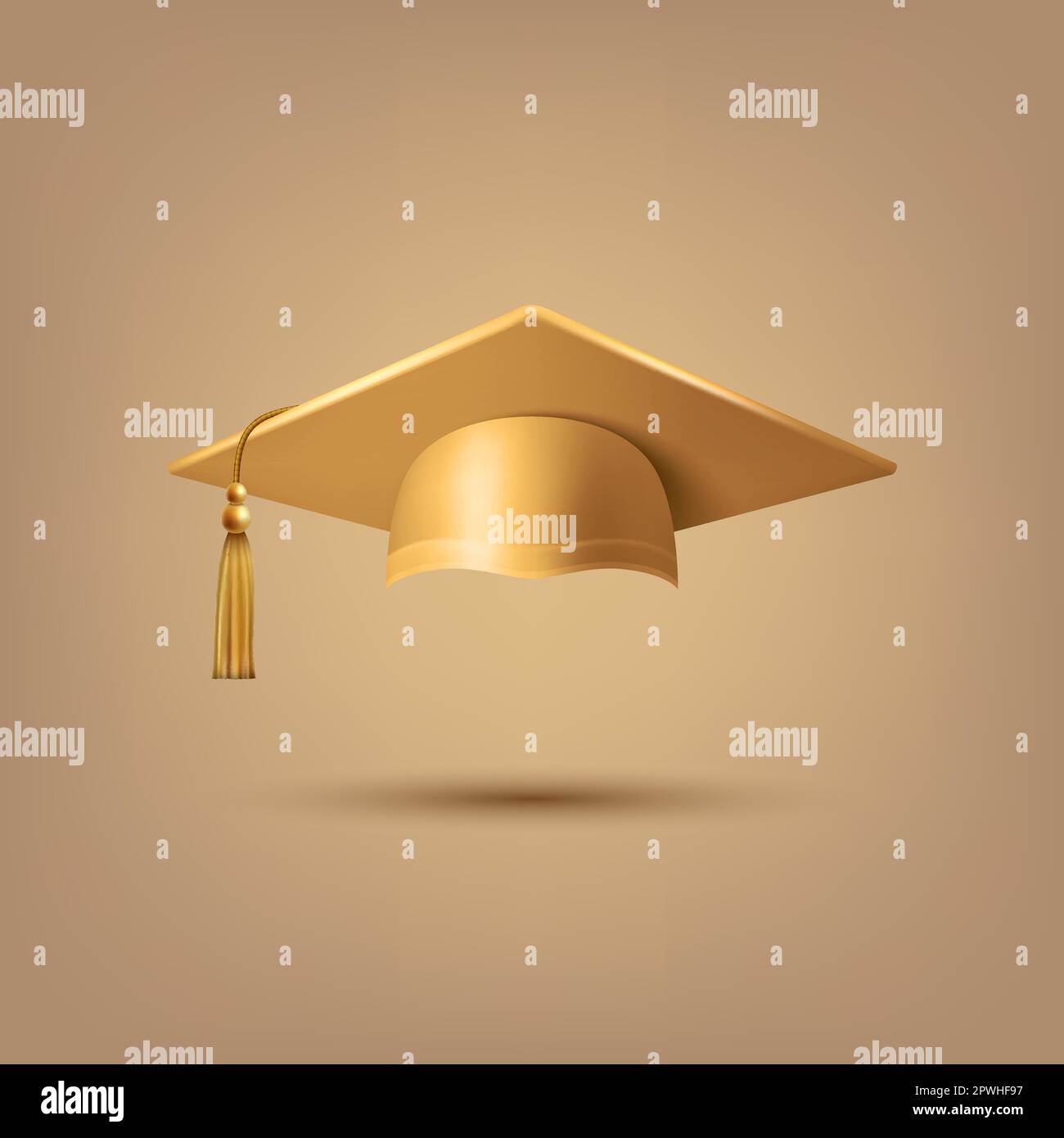 Golden graduation cap diploma 3d Stock Vector Images - Alamy