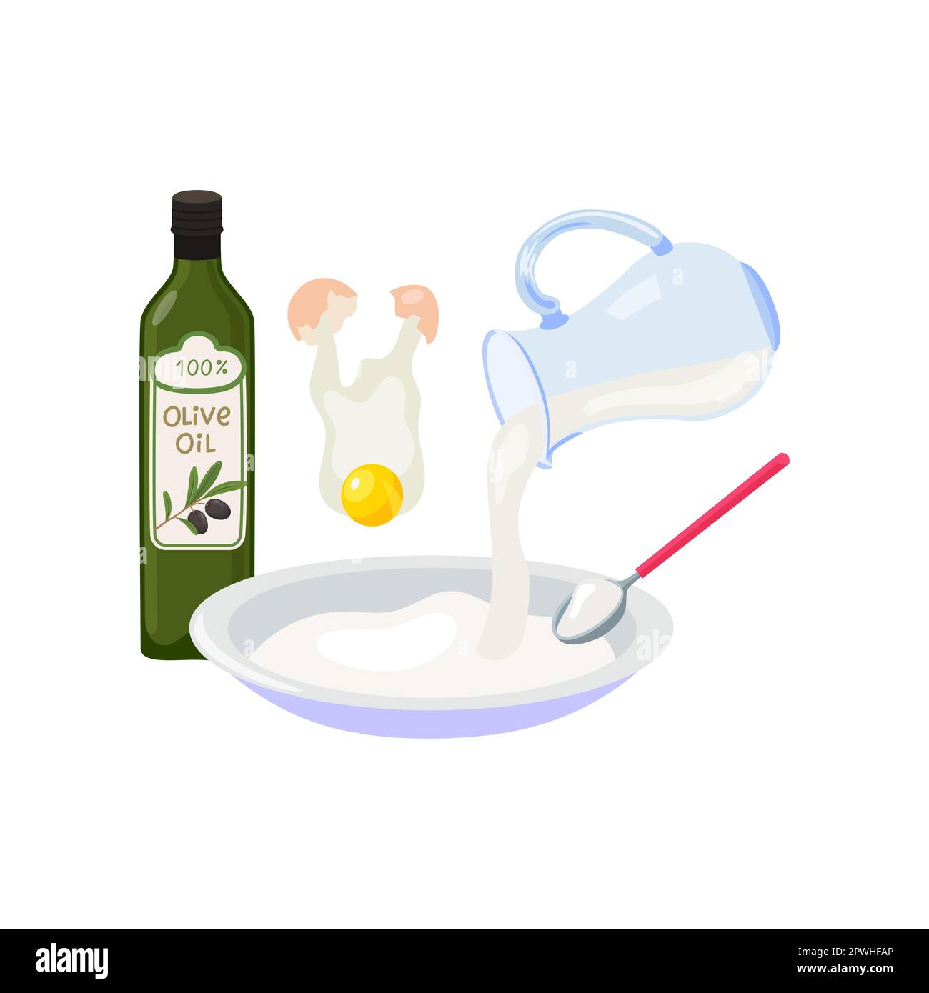 Cake preparation third step cartoon illustration Stock Vector Image ...