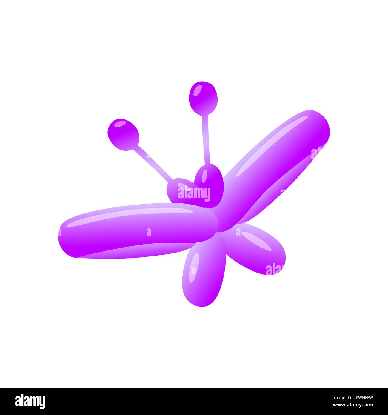 Cute balloon toy in shape of butterfly vector illustration Stock Vector ...