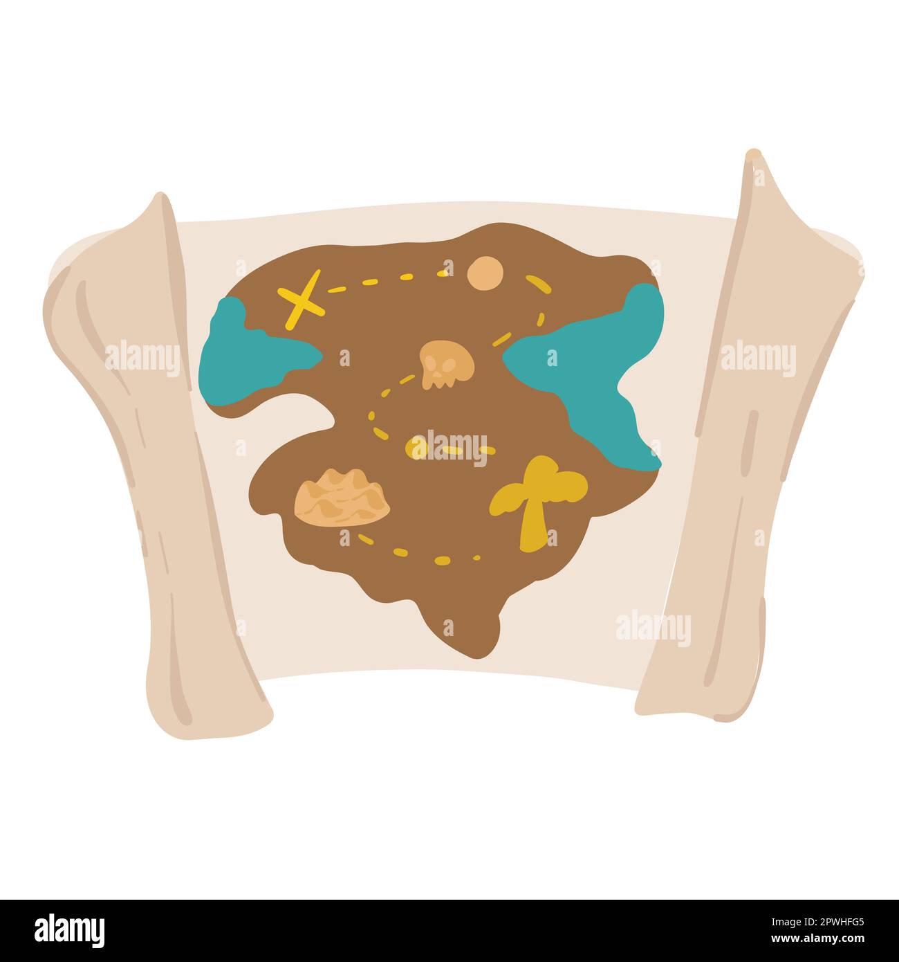 Illustration of a pirate map concept hand drawing Stock Vector Image ...