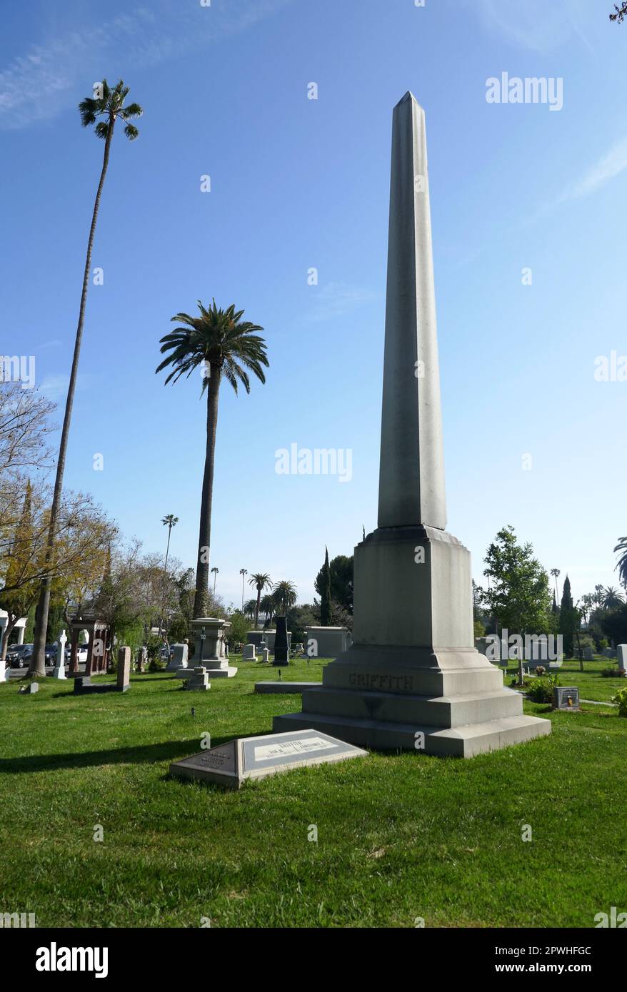Los Angeles, California, USA 29th April 2023 Griffith Jenkins Griffith Grave and Obelisk at ...