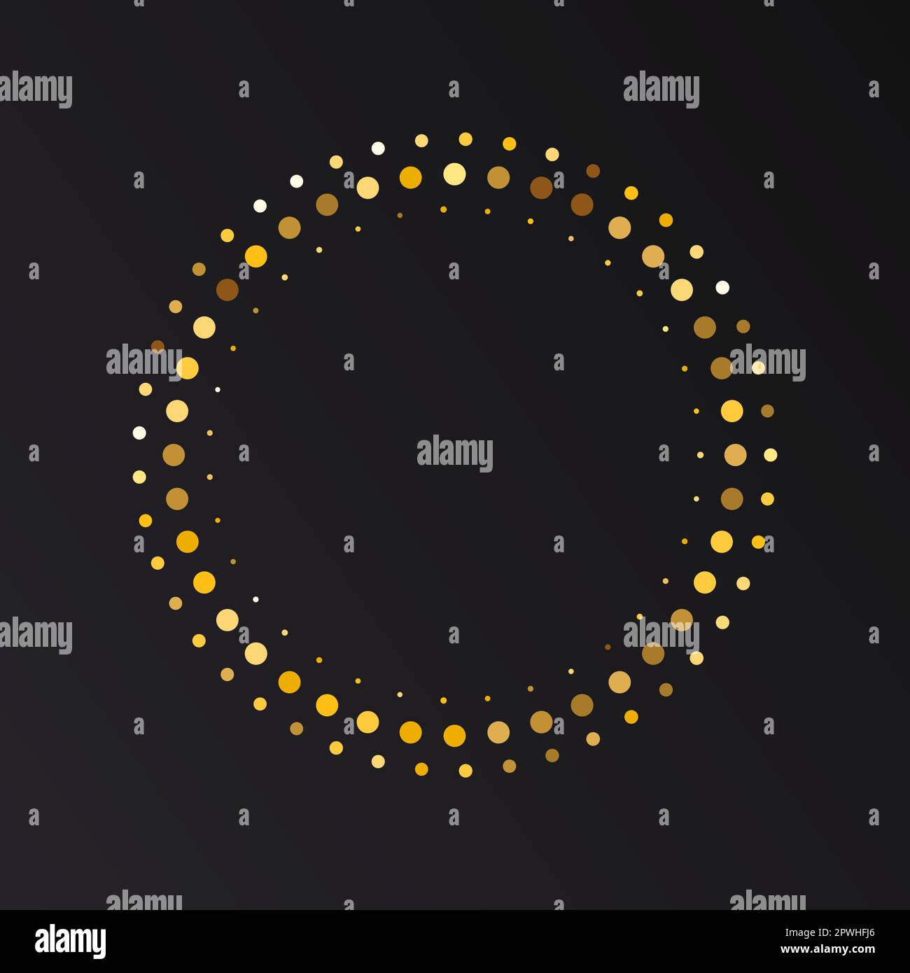 Gold Halftone round frame. Golden luxury Halftone circle logo Stock ...