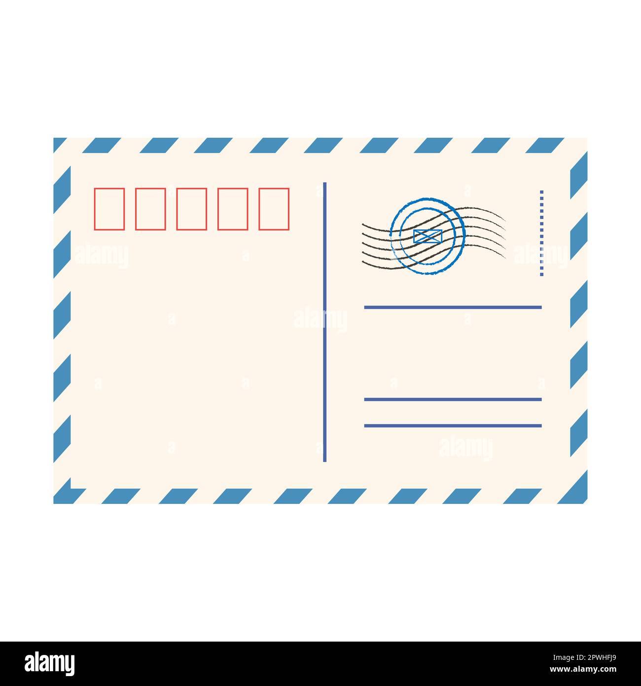 Closed envelope vector illustration. Letters with stamps, envelopes for ...