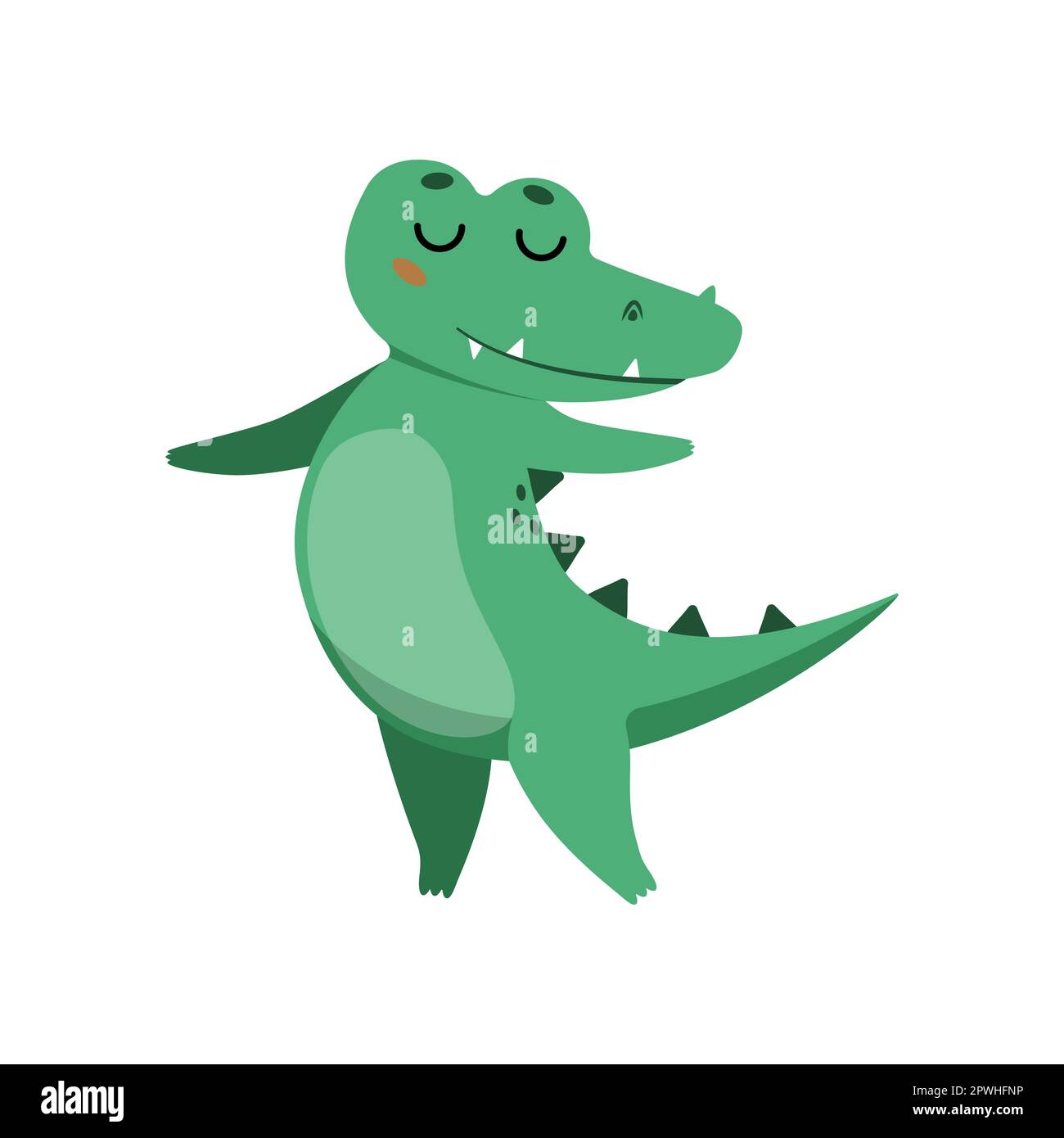Cute crocodile dancing cartoon illustration Stock Vector Image & Art ...
