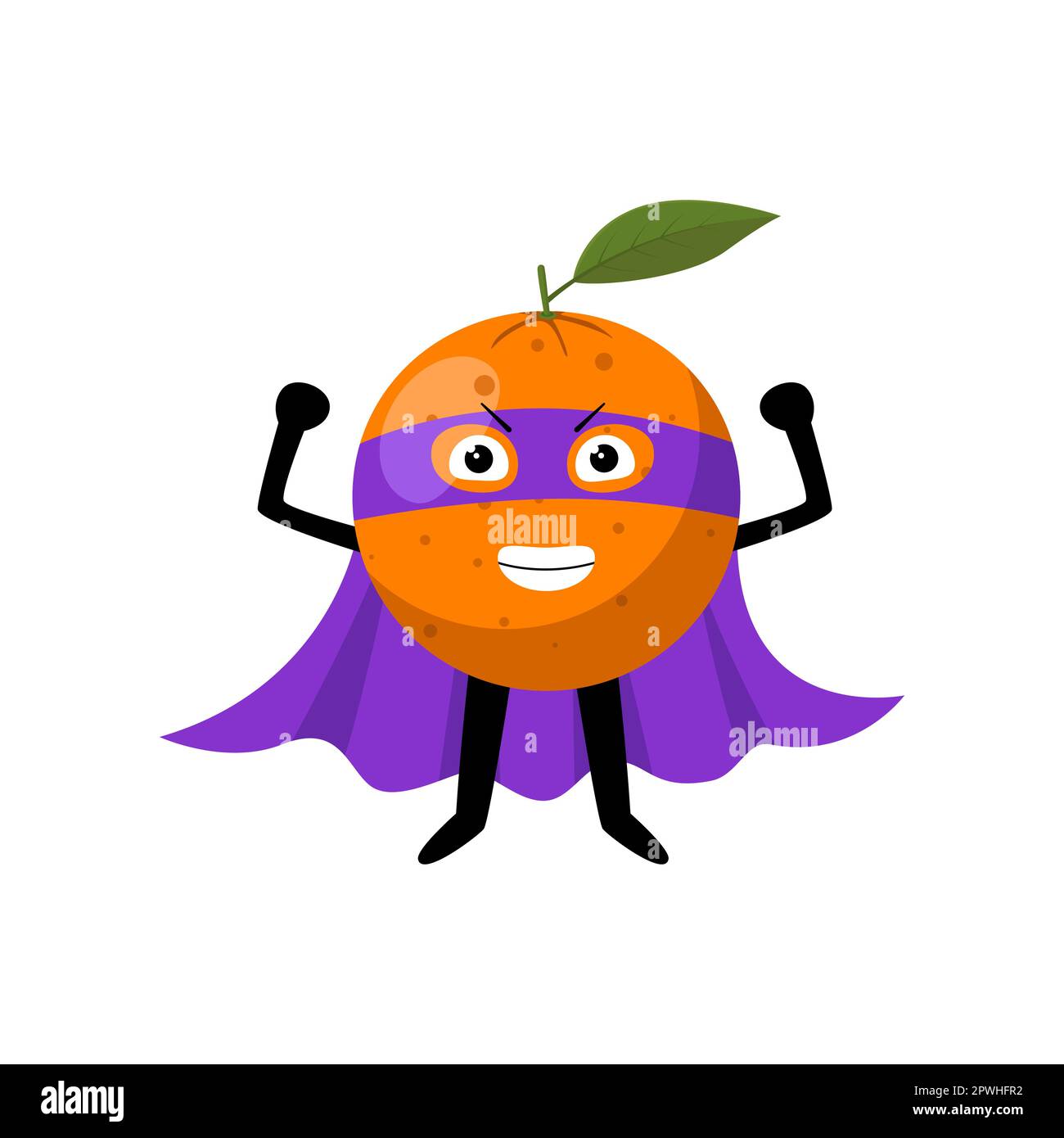 Cute superhero orange character cartoon illustration Stock Vector Image ...