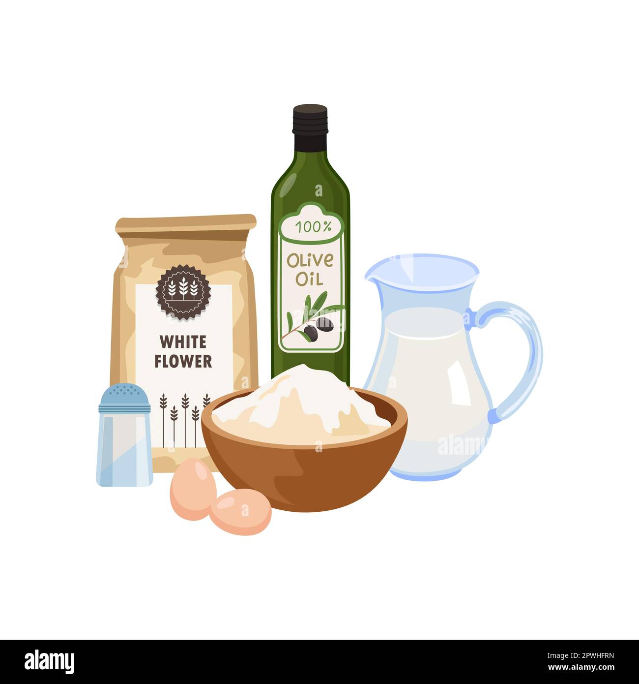 Cake preparation first step cartoon illustration Stock Vector Image ...