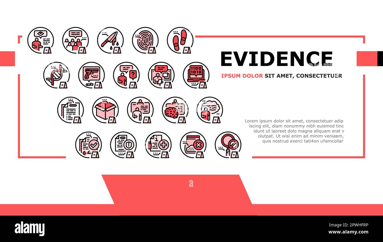 evidence crime police scene board landing web page vector. detective ...