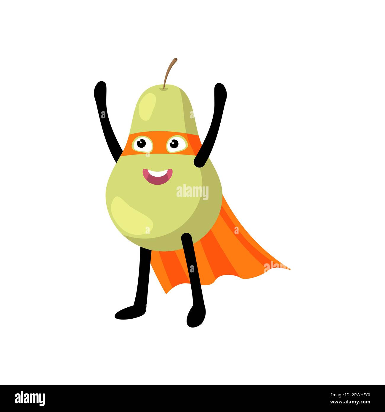 Cute superhero pear character illustration Stock Vector Image & Art - Alamy
