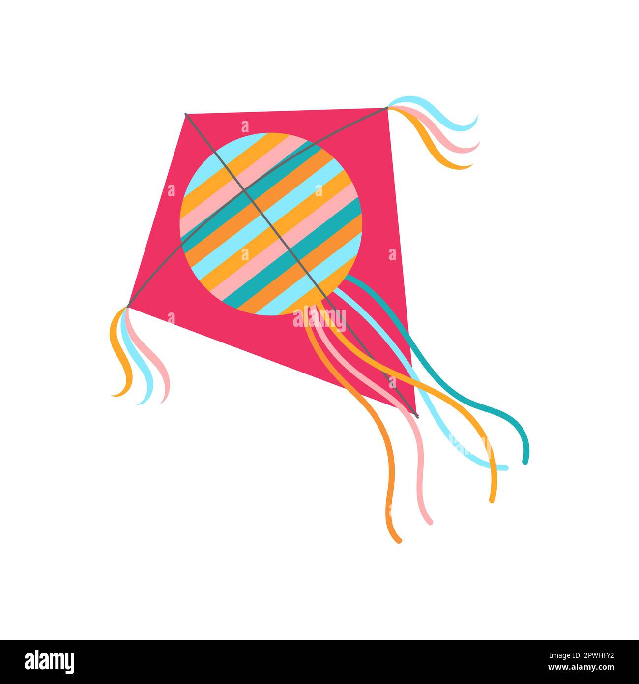 Colorful Kite Flat Vector Illustration Stock Vector Image And Art Alamy