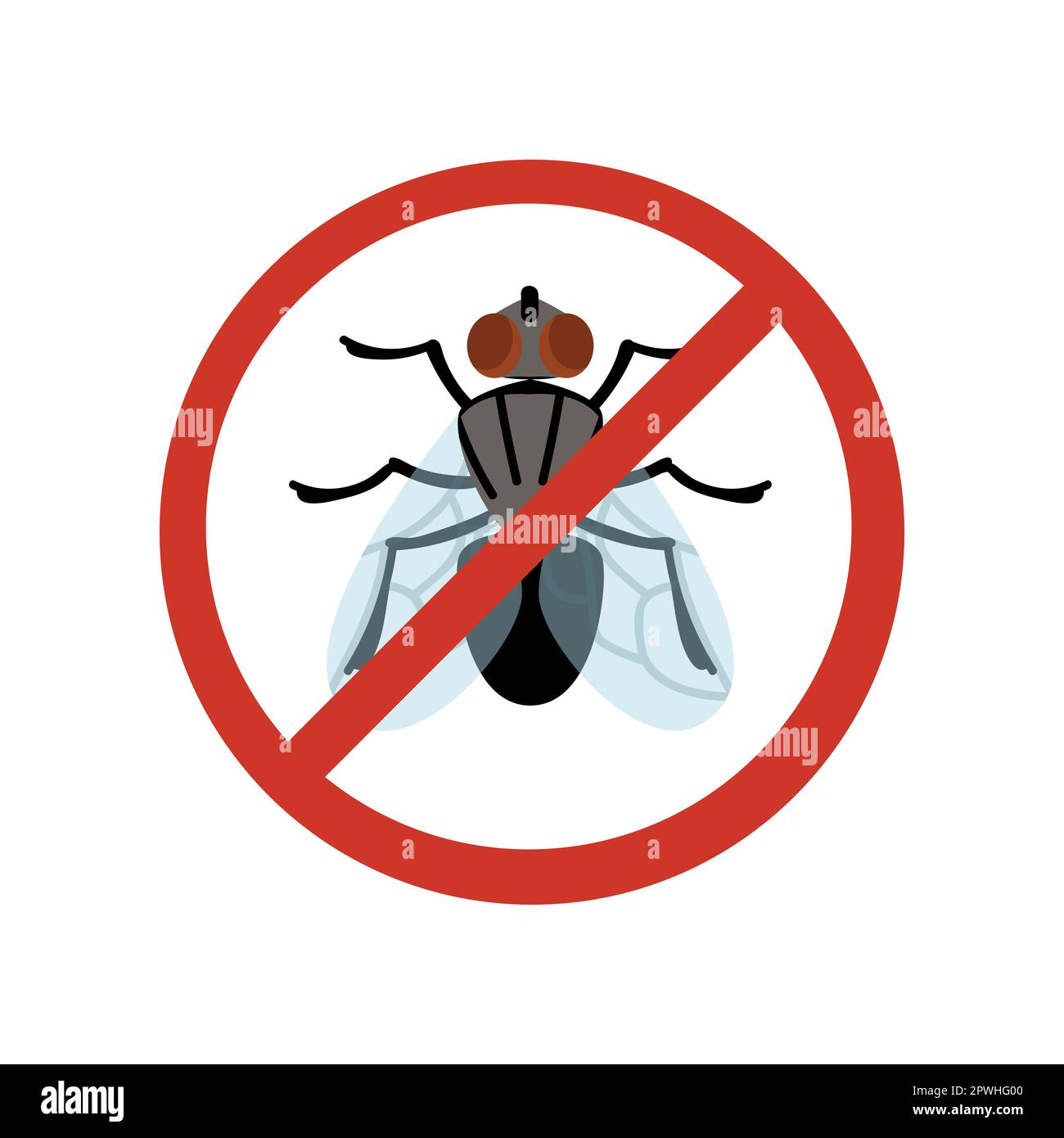 Stop or anti fly sign, insect danger warning signal Stock Vector Image ...