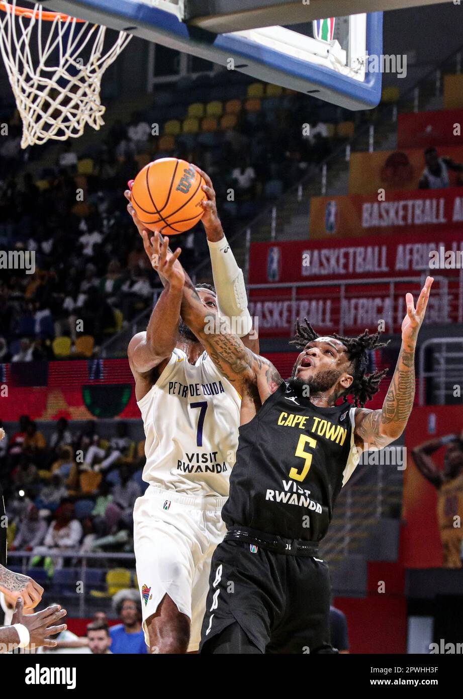 Cairo, Egypt. 30th Apr, 2023. Joshua Hall (R) of Cape Town Tigers ...
