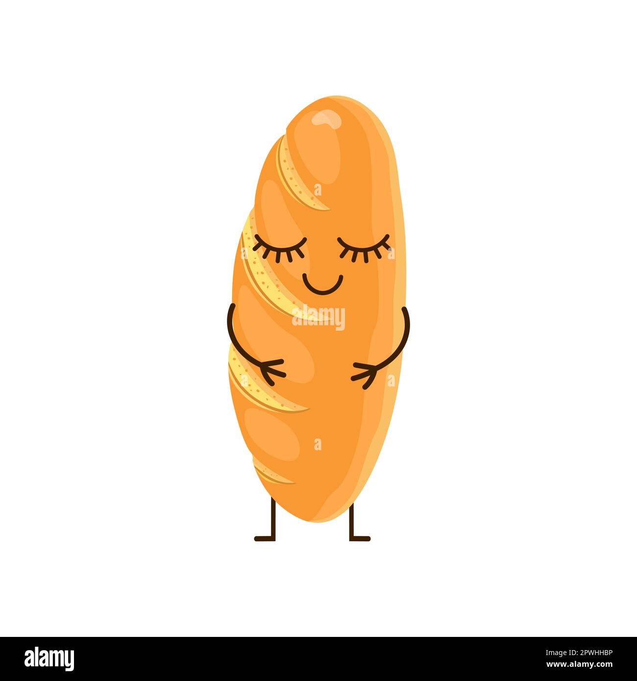Cute loaf of bread cartoon character vector illustration Stock Vector ...