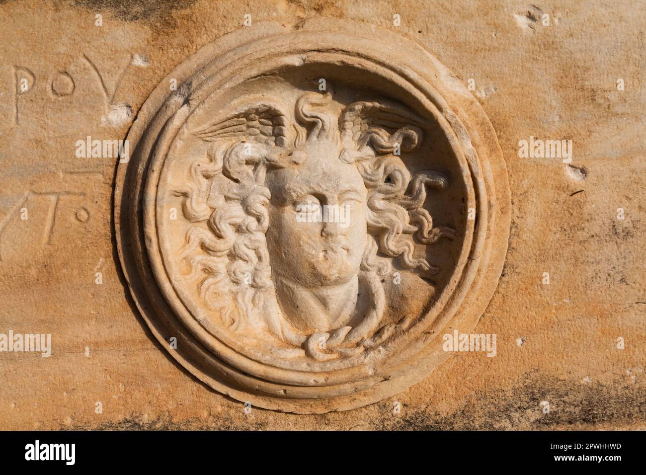 Relief of stone sarcophagus, at tip of Tyre peninsula, Tyre(Sour,Sur ...