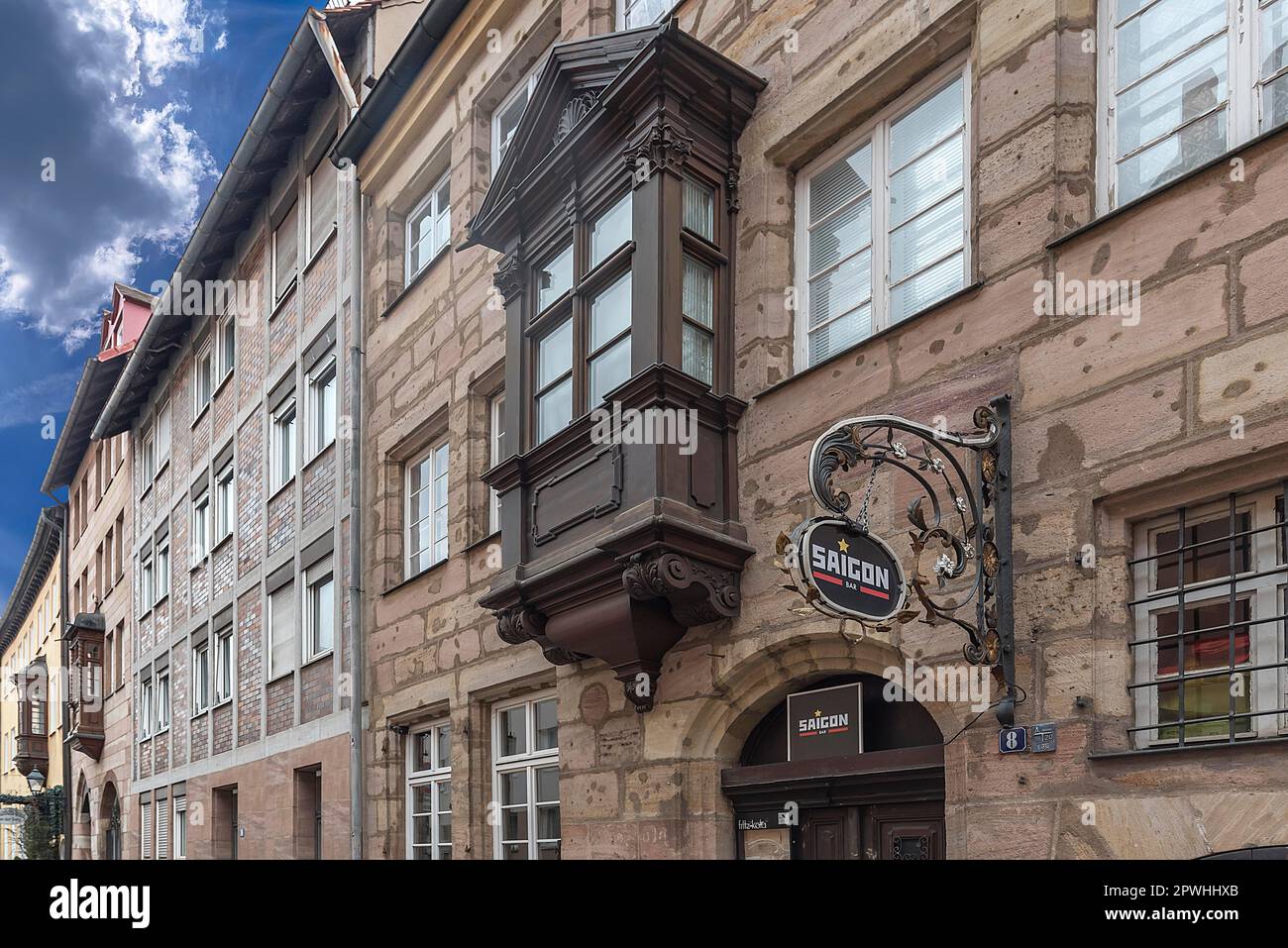 Historic nose sign and three little choirs, Lammsgasse 8, Nuremberg ...