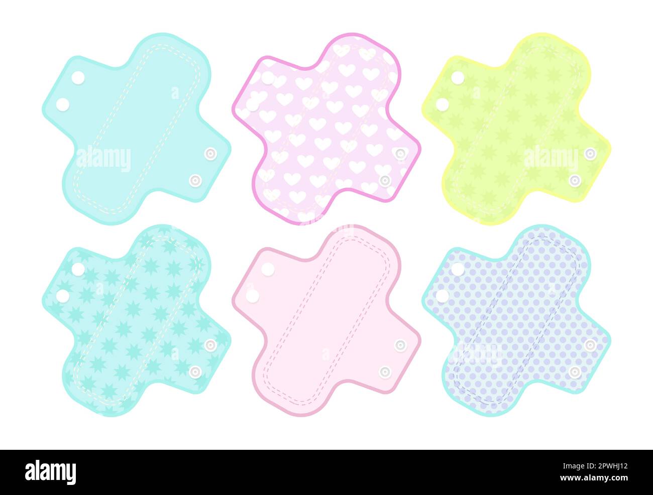 Eco-friendly pads for women vector illustrations set Stock Vector Image ...