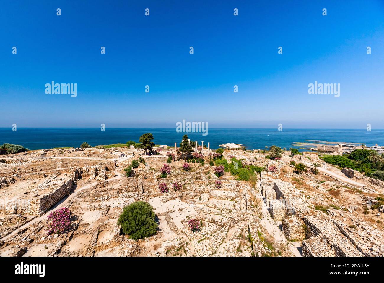 Archaeological site of old Byblos, mediterranean sea, Byblos(Jbeil ...