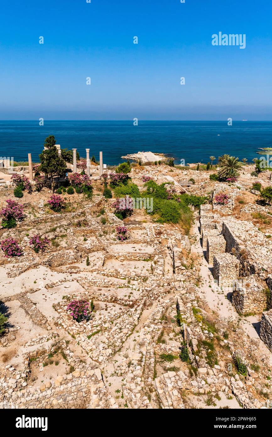 Archaeological site of old Byblos, mediterranean sea, Byblos(Jbeil ...