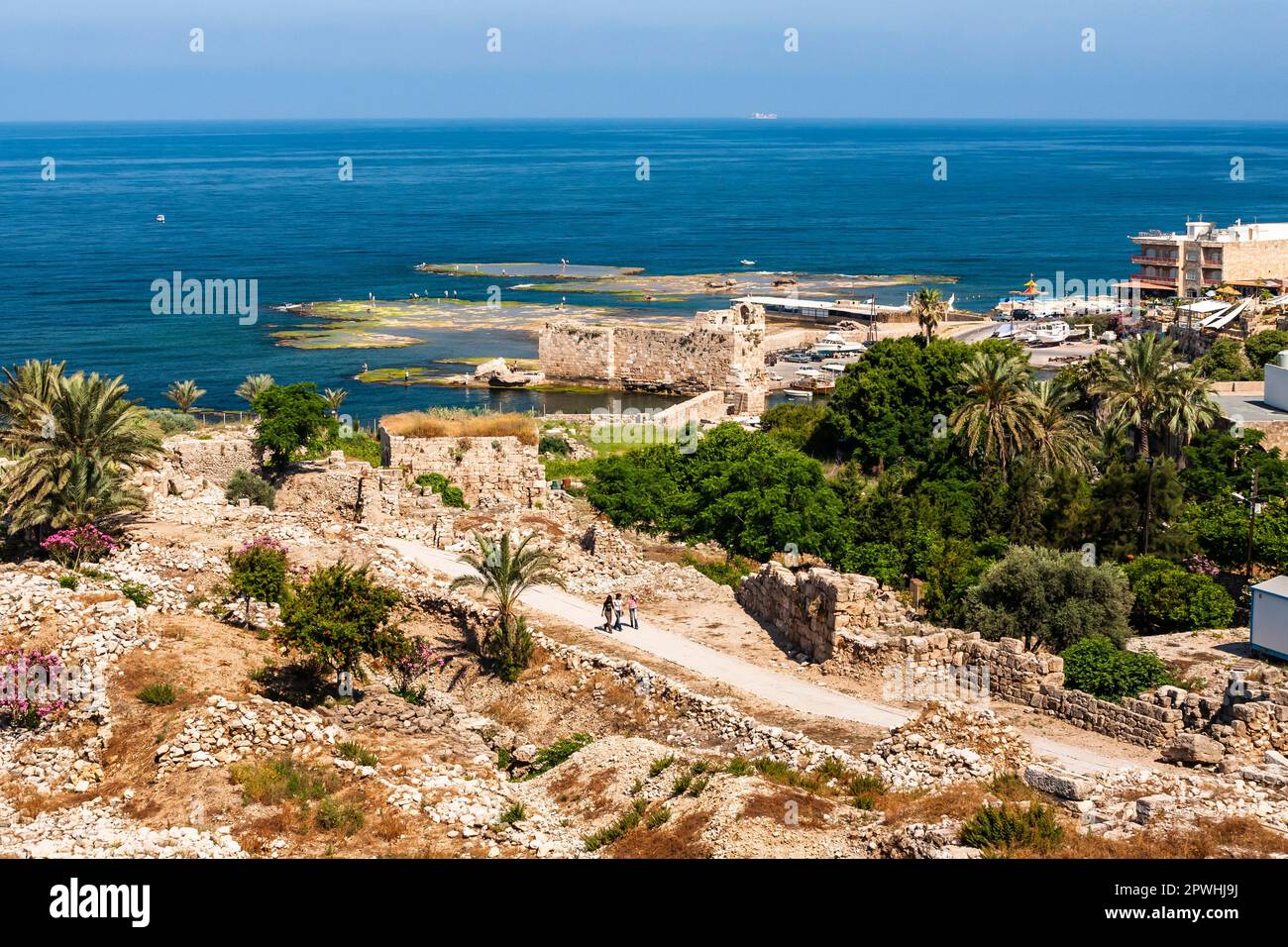 Archaeological site of old Byblos, mediterranean sea, Byblos(Jbeil ...