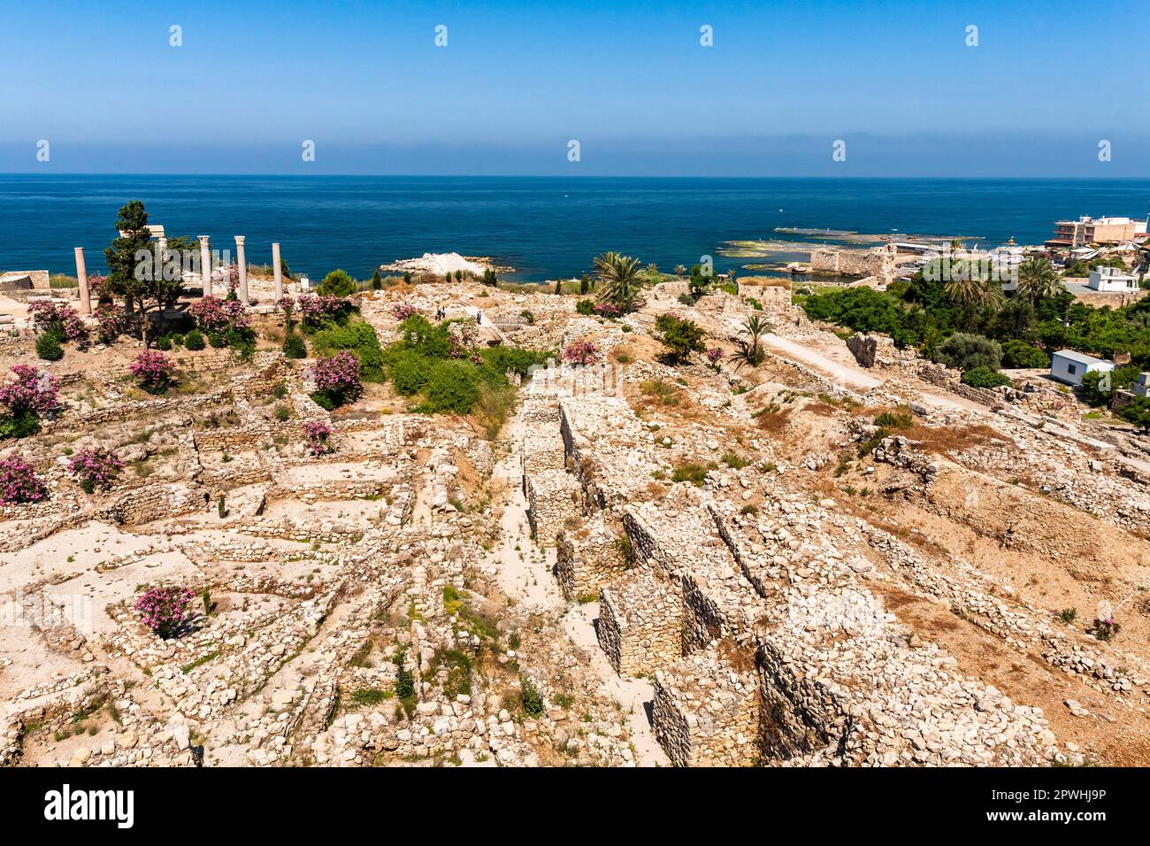 Archaeological site of old Byblos, mediterranean sea, Byblos(Jbeil ...