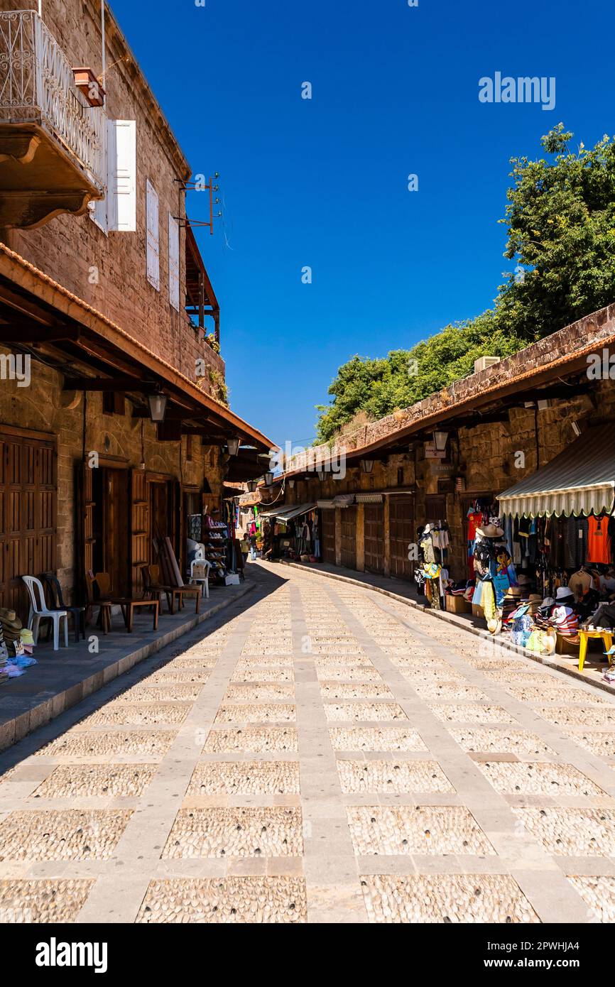 Tourist market street, city center, Byblos(Jbeil,Jubayl), Lebanon ...